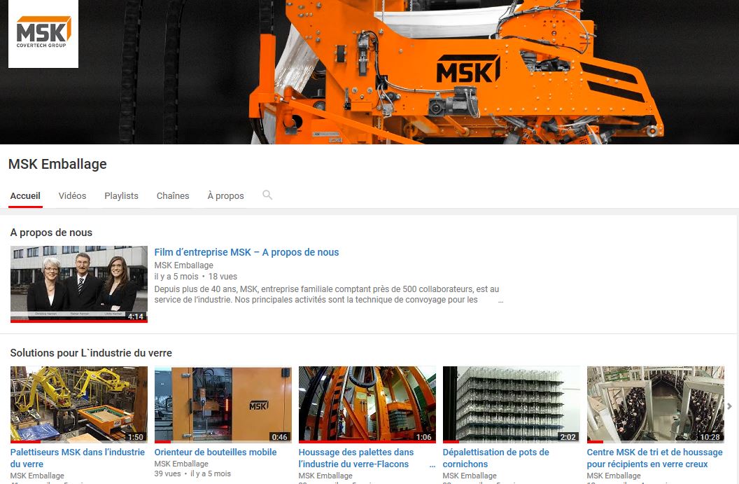 MSK Emballage, Frankreich launcht YouTube Kanal